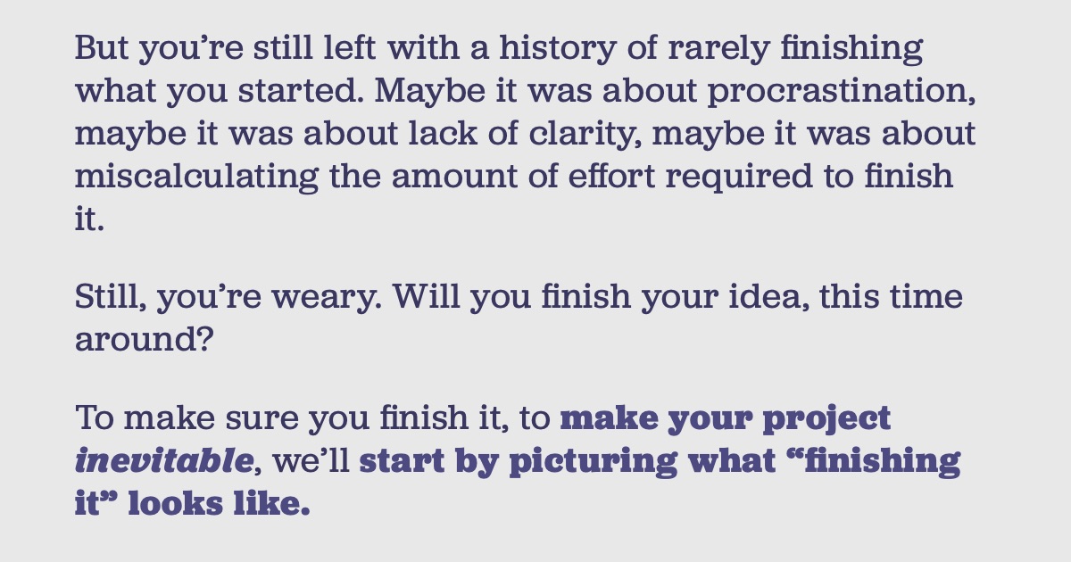 The Itch to Create - Part 2: Making Your Idea Inevitable | sharpen.page ...