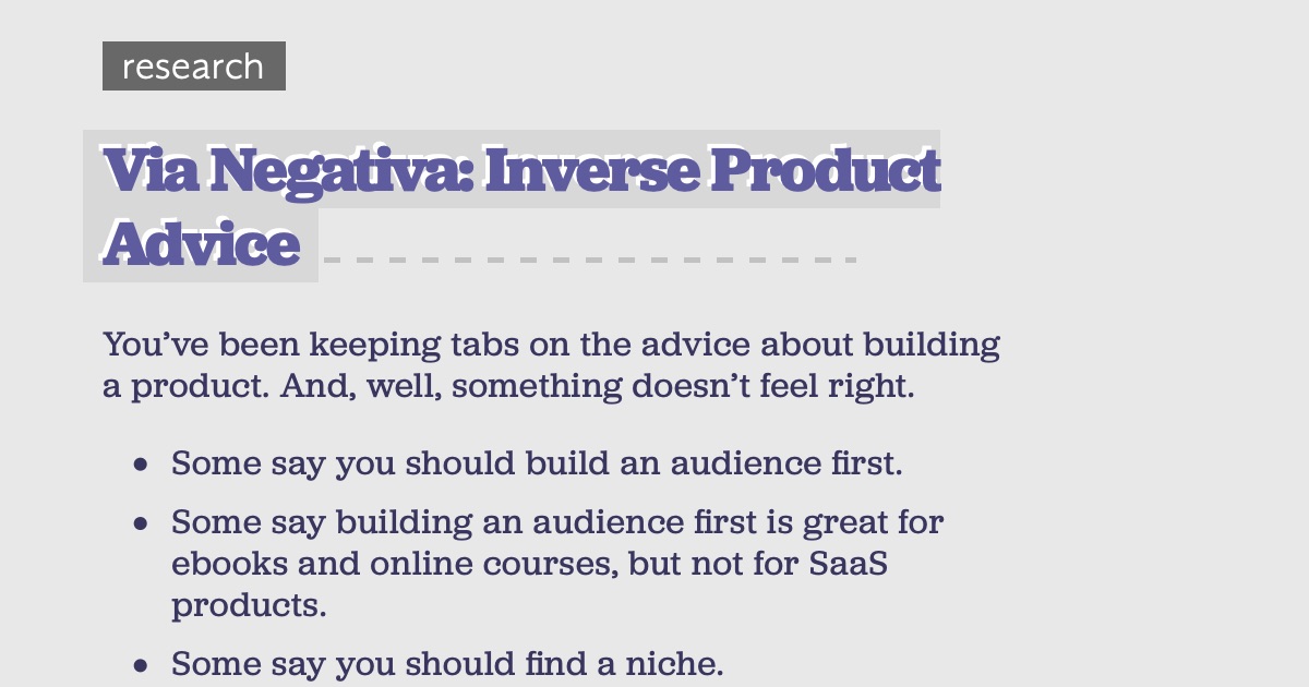 Via Negativa: Inverse Product Advice | sharpen.page: A Page Sharpening ...