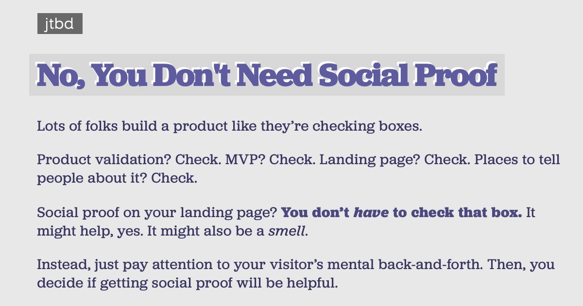 No, You Don’t Need Social Proof | sharpen.page: A Page Sharpening ...